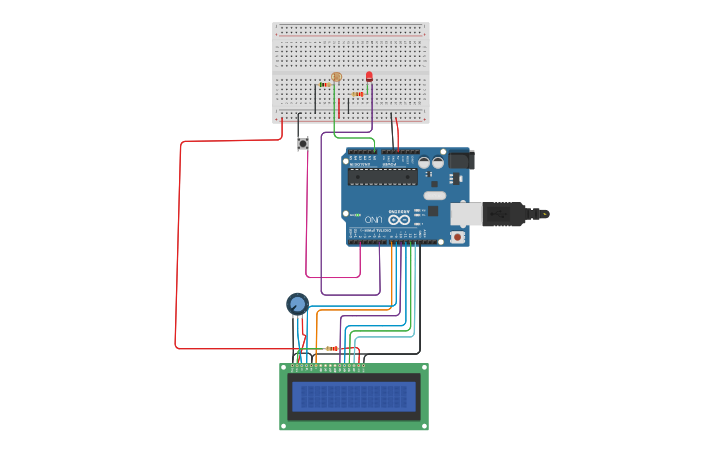 Circuit design LED Brightness Control by Sun Light - Tinkercad