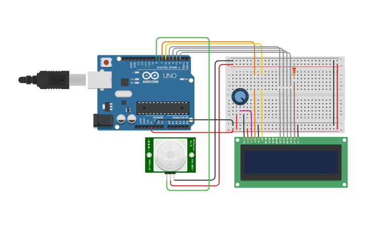 Circuit design PIR Sensor | Tinkercad