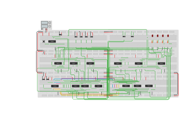 Circuit design Universal Shift Register | Tinkercad