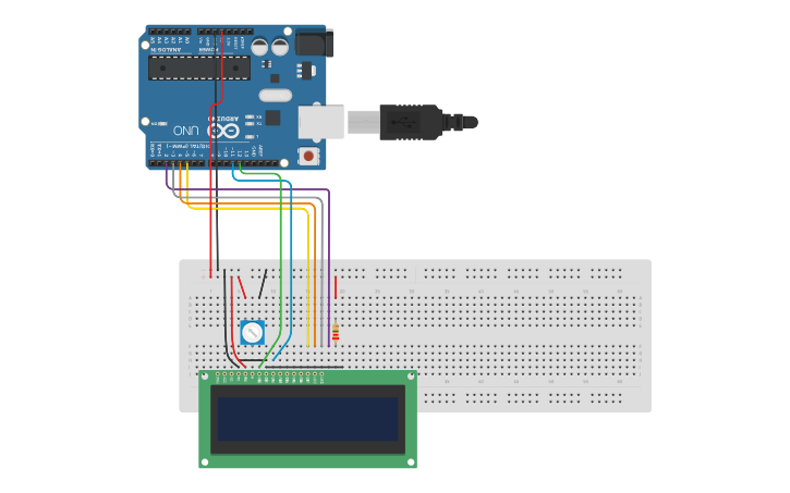 Circuit design LCD - Tinkercad