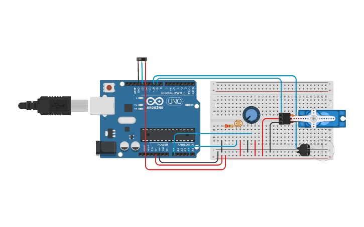 Circuit design Roof Controller - Tinkercad