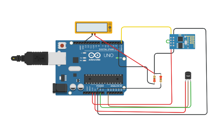 Circuit Design Copy Of Esp8266 With Thingspeak Cloud Tinkercad