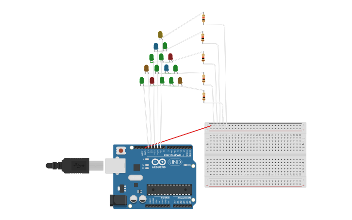 Circuit Design Arbolito De Navidad Diseño Con Leds Tinkercad