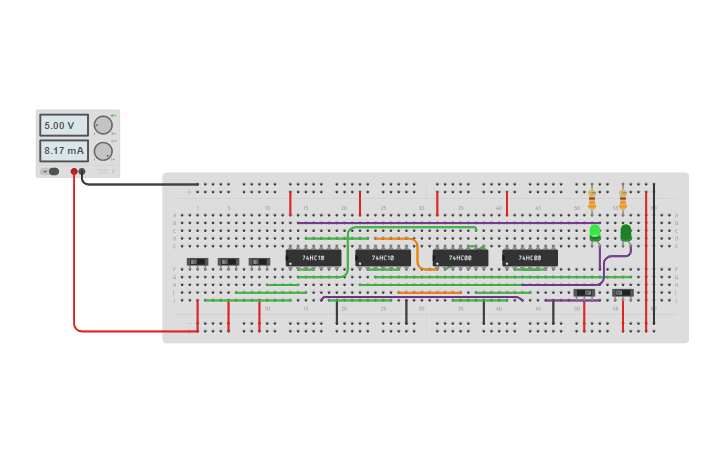 Circuit design REAL ASYNCHRONOUS JK FLIPFLOP EXP 07 - Tinkercad