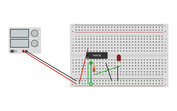 Circuit design OR GATE - Tinkercad