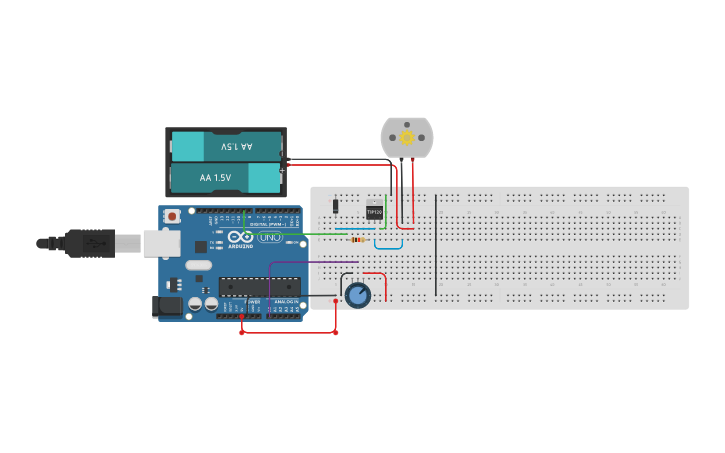 Circuit design Project 15 – Simple Motor Control | Tinkercad