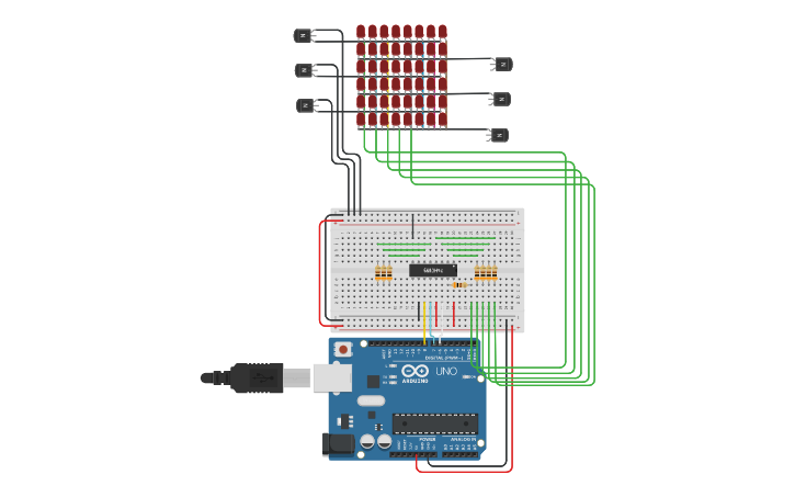 Circuit design 8 x 8 Led Matrix - Tinkercad Circuit design 8 x 8 Led Matrix - Tinkercad