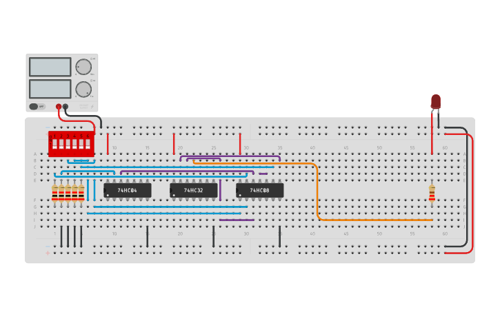 Circuit design Experiment 2 - Simplified 2 - Tinkercad