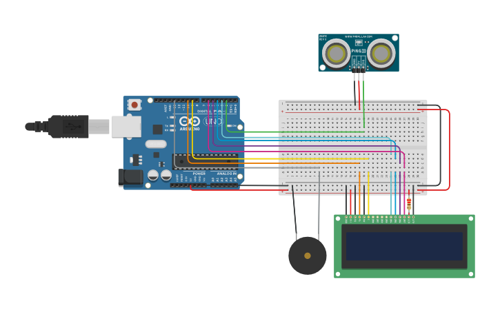 Circuit Design Promixity Sensor With Timer Tinkercad