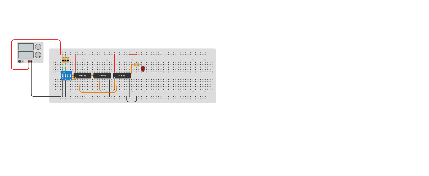 Circuit design Nand - Tinkercad