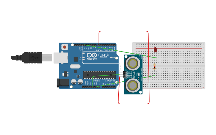 Circuit design Ashton's Ultrasonic Sensor Design | Tinkercad