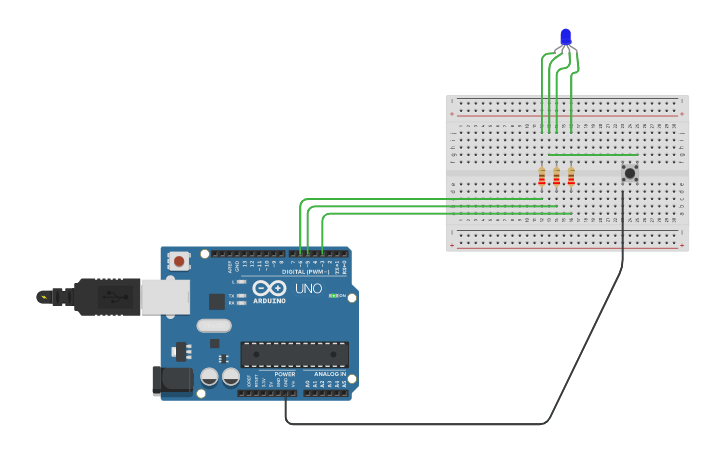 Circuit design LED RGB - Tinkercad