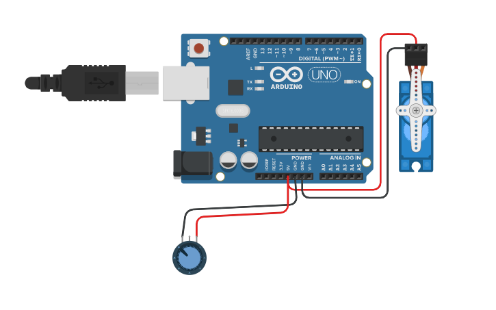 Circuit design Analog sensor - Tinkercad