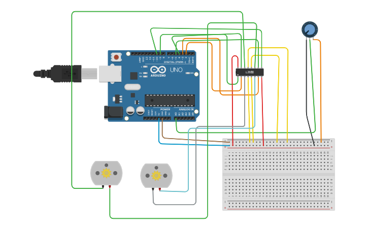 Circuit Design Dc Motor Control Speed And Direction Tinkercad