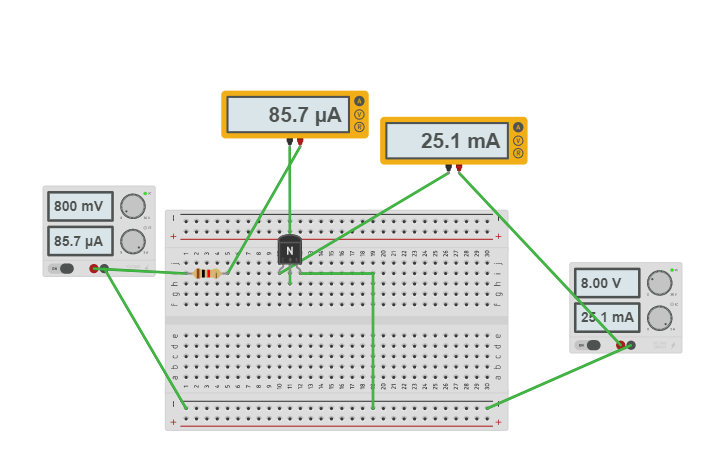 Circuit design BJT Output Characteristics - Tinkercad Circuit design BJT Output Characteristics - Tinkercad