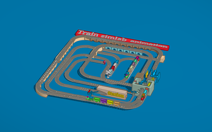 3D design Trains model simlab animation - Tinkercad