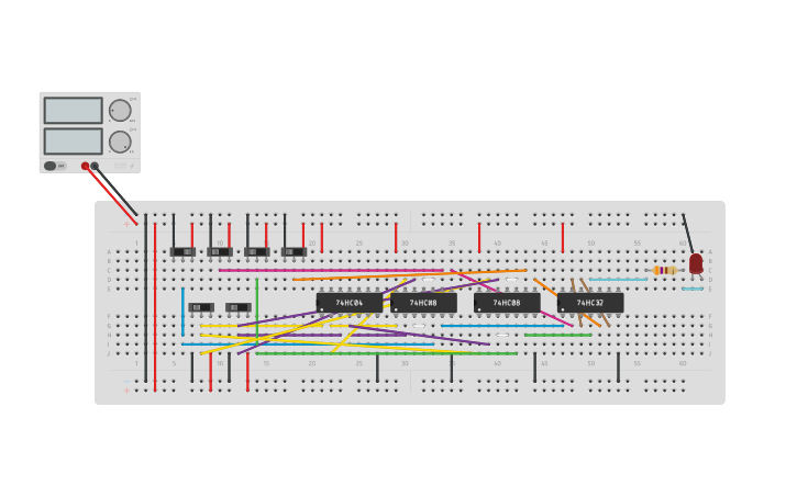 Circuit design 4x1 Multiplexer - Tinkercad