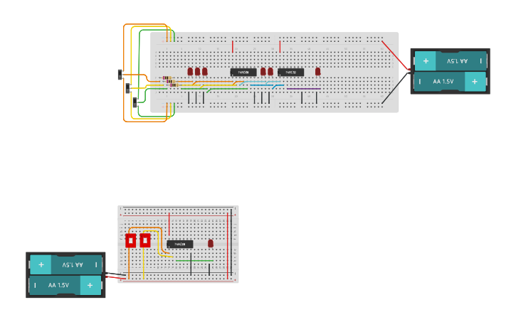 Circuit design Sample Logic Gate Circuit #1 - Tinkercad