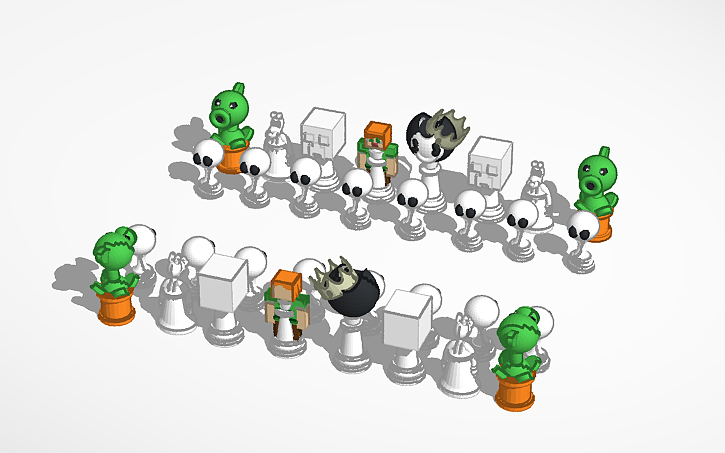 3D design video game chess set - Tinkercad