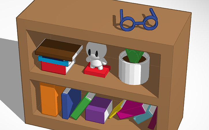 3D design book shelf - Tinkercad