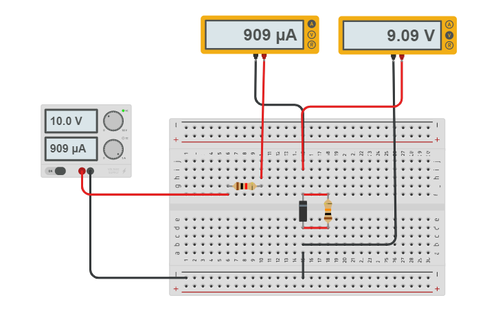 Circuit design zener diode - Tinkercad