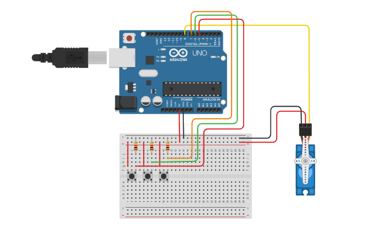 Circuit design Tugas 2 Motor Servo | Tinkercad Circuit design Tugas 2 Motor Servo | Tinkercad