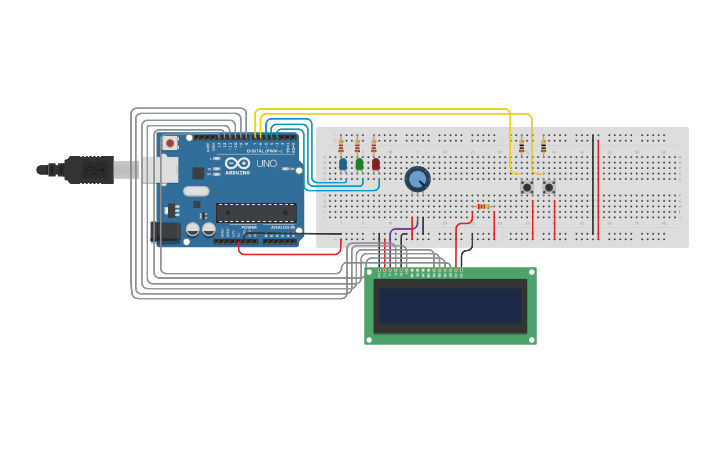 Circuit design Trabalho do LCD | Tinkercad