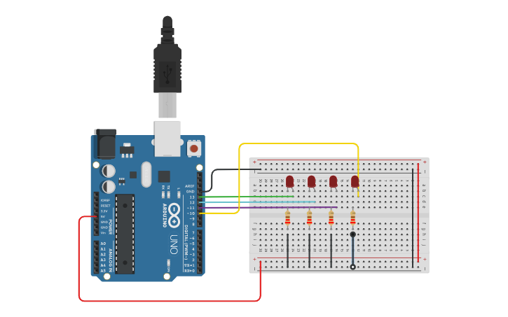Circuit design LED Fading - Tinkercad