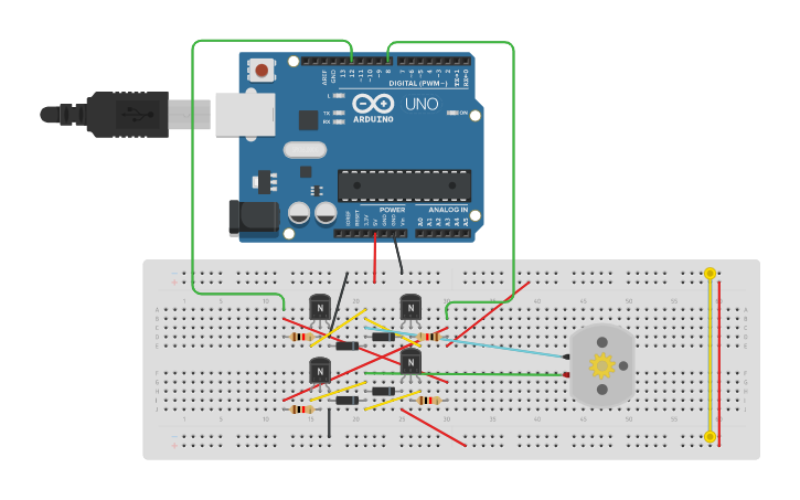 Circuit design Puente H | Tinkercad