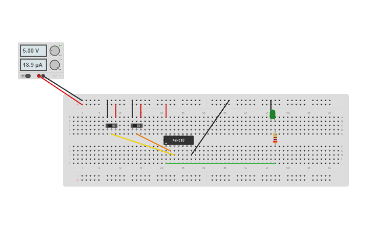 Circuit design NOR Gate | Tinkercad