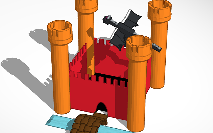 3D design perfect minecraft castle with an ender dragon (Super) - Tinkercad