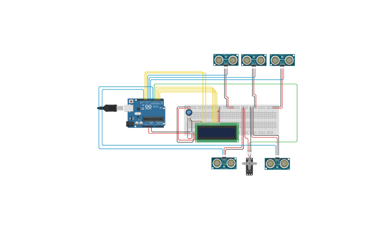 Circuit design CAR PARKING SYSTEM // FINAL PROJECT (..) - Tinkercad