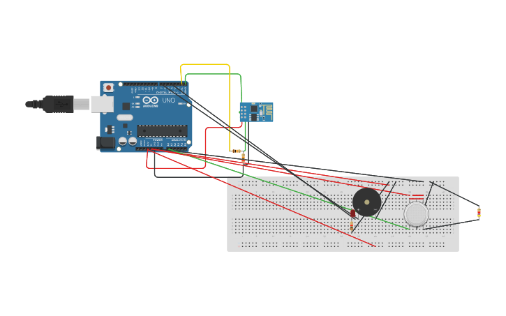 Circuit design REAL TIME AIRQUALITY MONITORING - Tinkercad