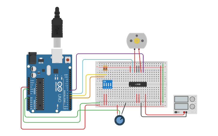 Circuit design Control de motor | Tinkercad