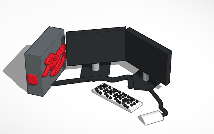 3d Design Gaming Setup Test 1 Tinkercad 