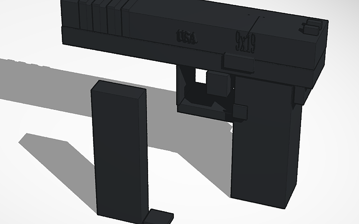 3D design glock with mag - Tinkercad