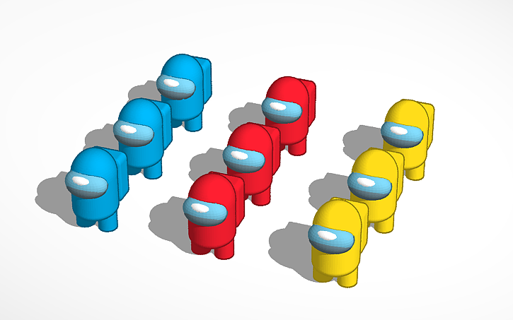 3D design among us crewmate / imposter army - Tinkercad