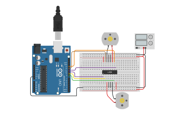 Circuit design DC-Motor Driver - Tinkercad