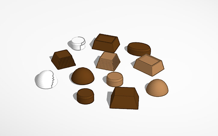 3D design Valentines' day chocolates - Tinkercad