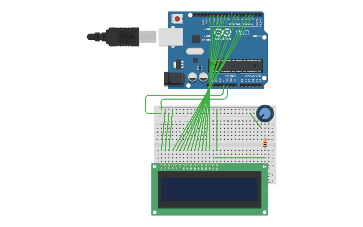 Circuit design lcd - Tinkercad