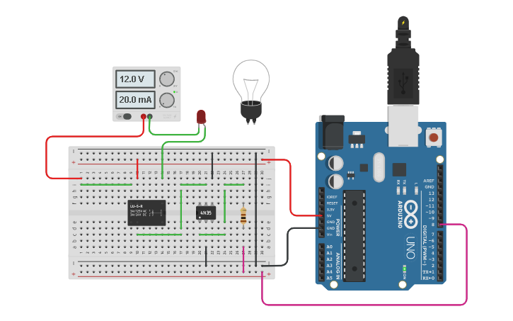 Circuit design Circuito controlado mediante un microcontrolador | Tinkercad