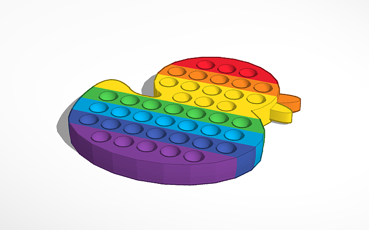 3D design Duck Pop It - Tinkercad