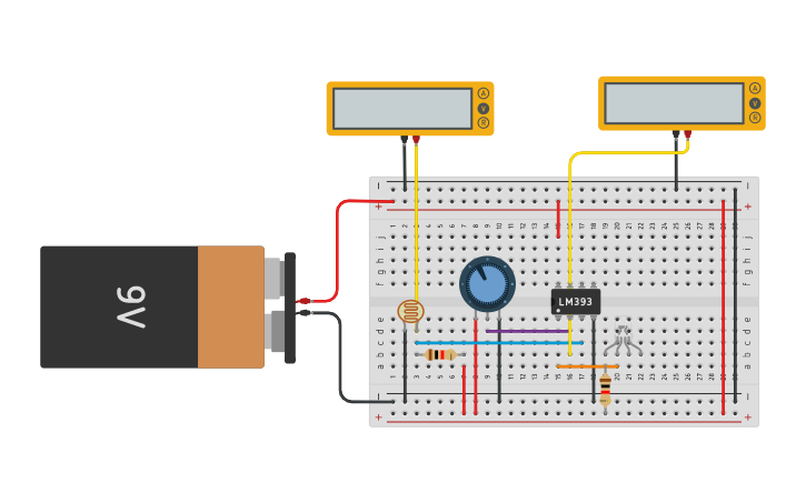 Circuit design L25 LM393 Comparator Based Light Detector - Tinkercad