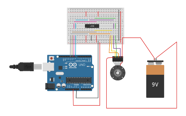 Circuit design stepper motor - Tinkercad Circuit design stepper motor - Tinkercad