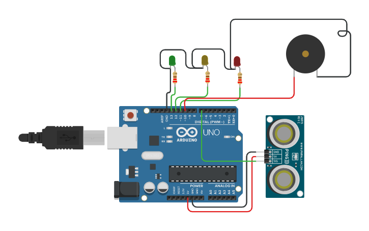 Circuit design proximity sensor - Tinkercad