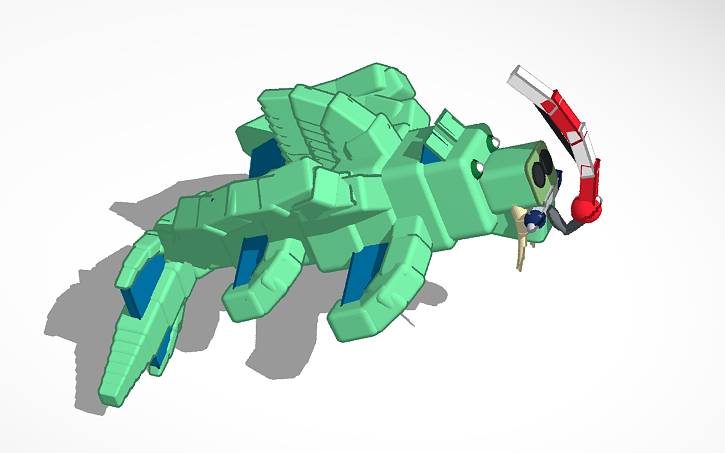 3D design Duke Fishron From Terraria, Eating a Truffle Worm - Tinkercad