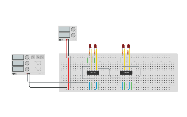 Circuit Design Asynchronous Down Counter Tinkercad