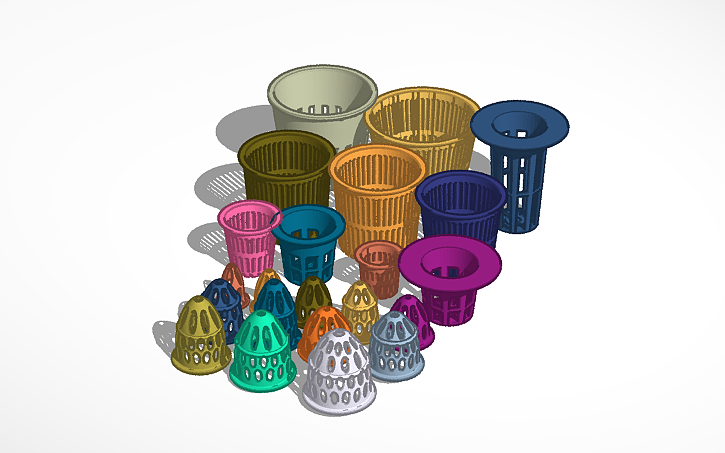 3D design Hydroponics Net Cups - Tinkercad