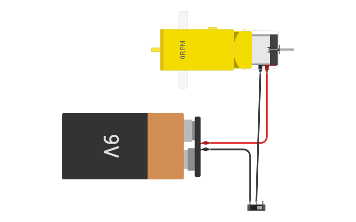 Circuit design 9V Motor - Tinkercad