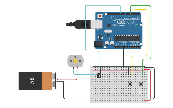 Circuit design DC Motor Speed Control - Tinkercad